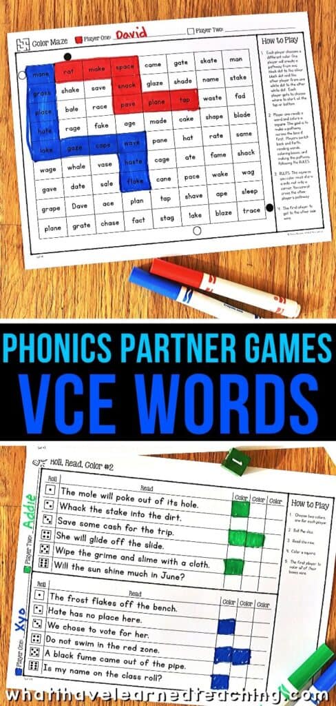 VCE Phonics Games to Play with Partners