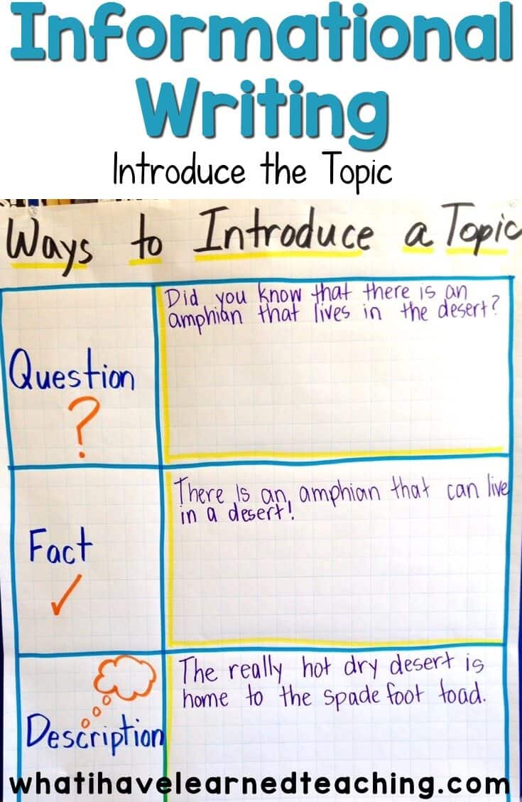 Introduce The Topic Informational Writing Week 2 Spade Foot Toads Introduce The Topic Informational Writing Week 2 Spade Foot Toads